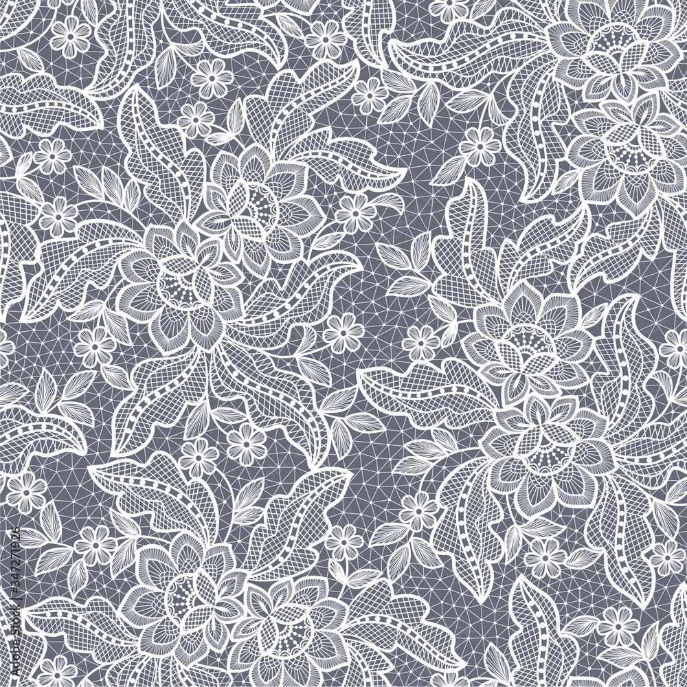 seamless white lace floral background Stock Vector | Adobe Stock