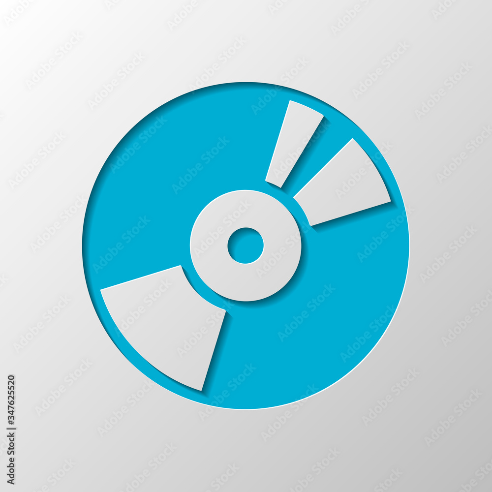 Vintage vinyl, audio disc, dj player. Simple icon, music logo. Paper ...