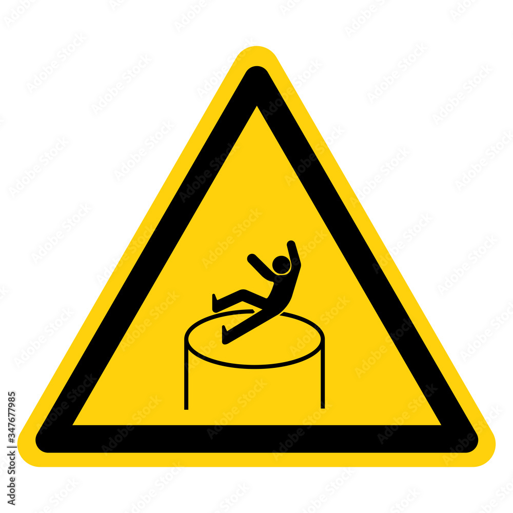 Warning Beware Of Falling From a Height Symbol Sign ,Vector ...