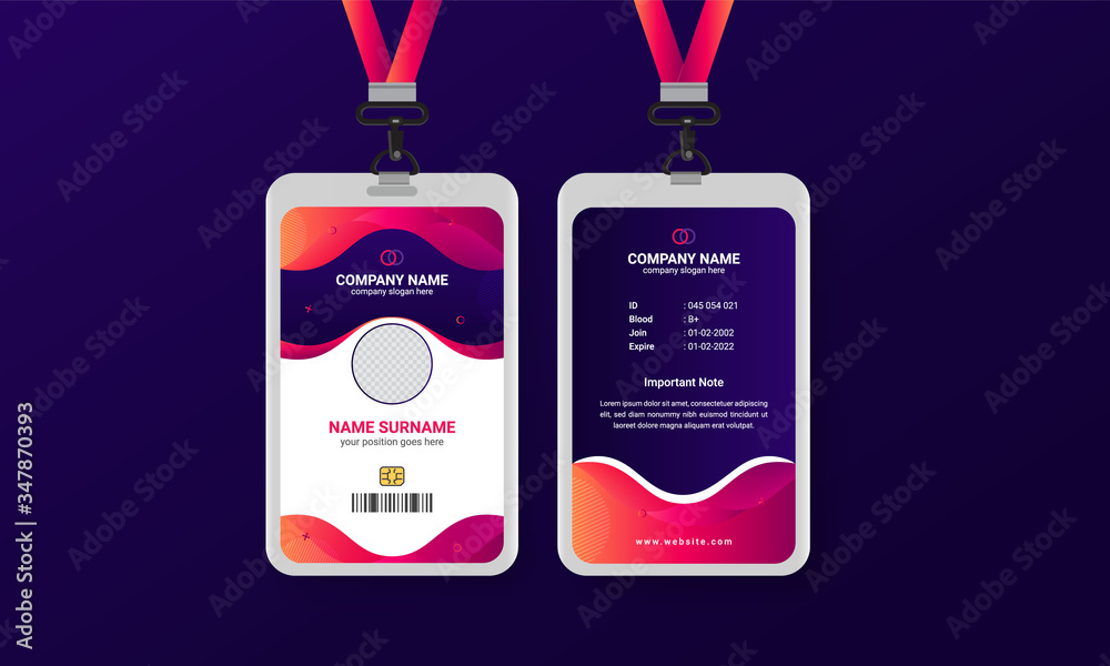Abstract Simple Gradient Color Id Card Design, Professional Identity ...