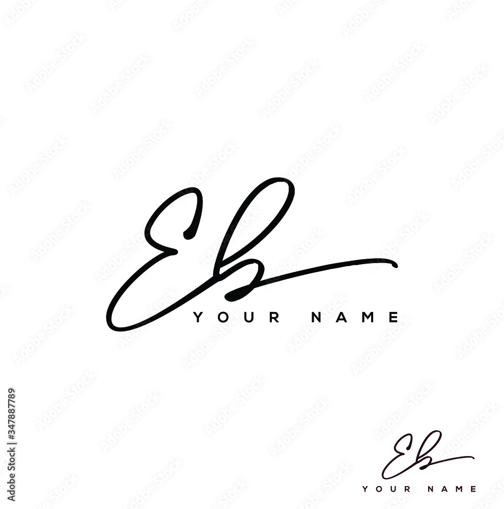 E B EB Initial letter handwriting and signature logo. Stock Vector ...