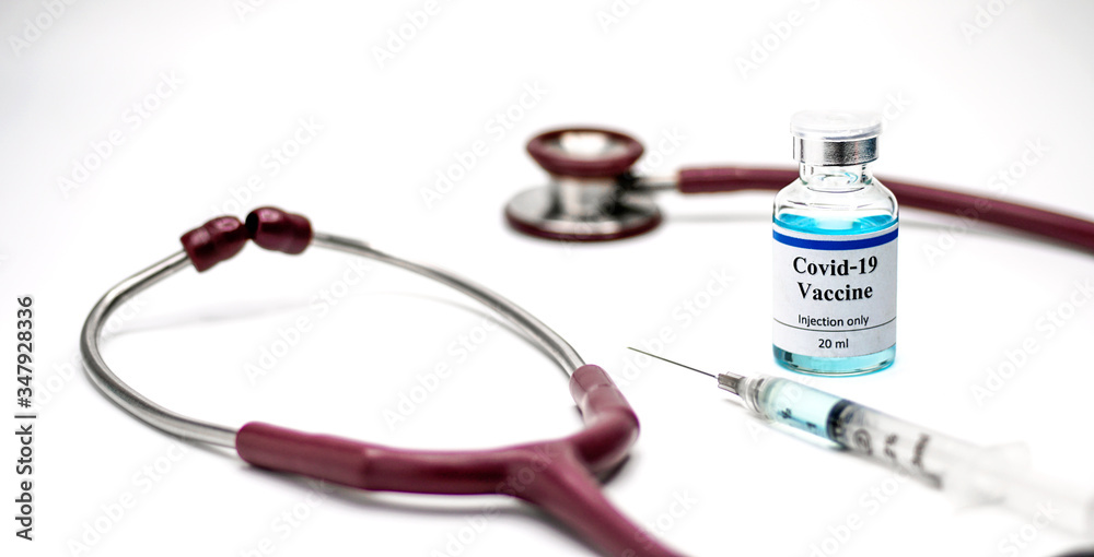 Vaccines Stethoscope and syringes ,Vaccine vial dose flu shot drug needle syringe, medical ...