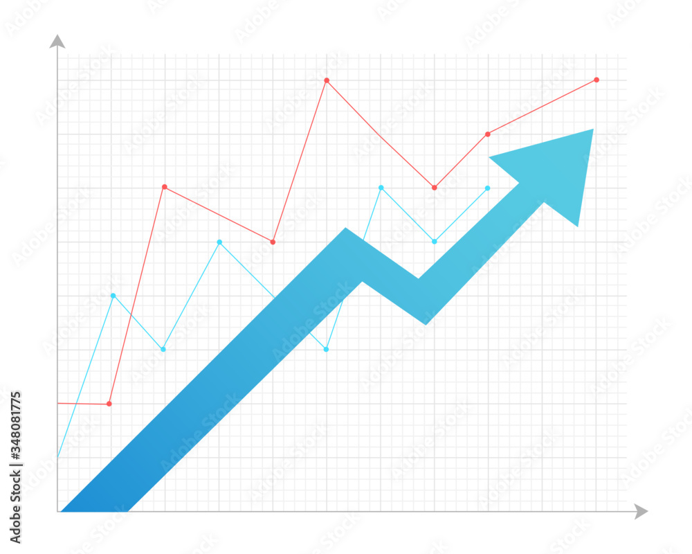 Diagram rising. Diagram, graph growth. Vector chart. Stock vector ...