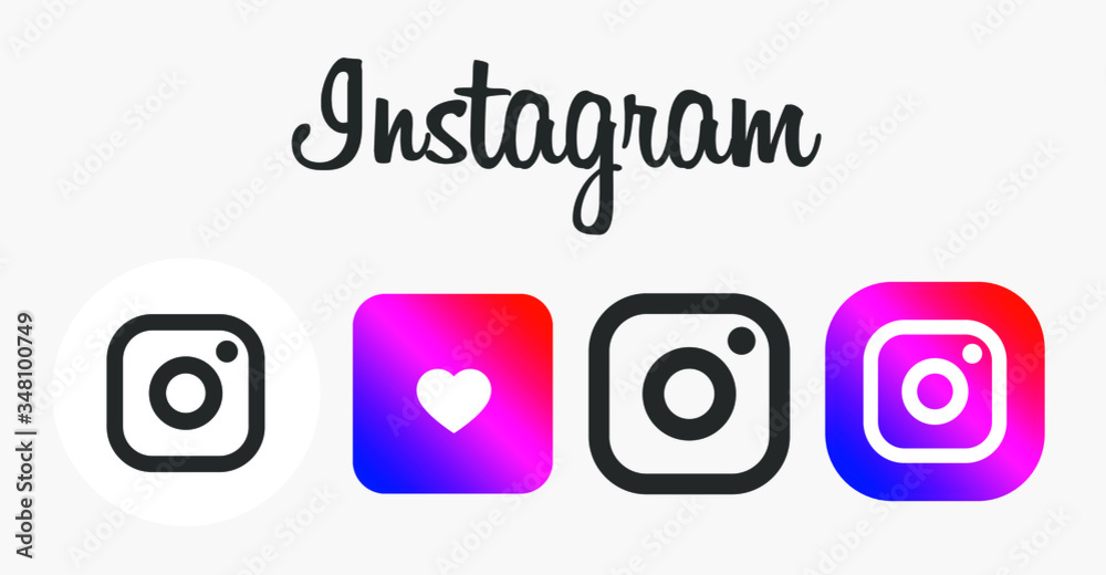 Instagram logo set. Most popular social media. Vector illustration ...