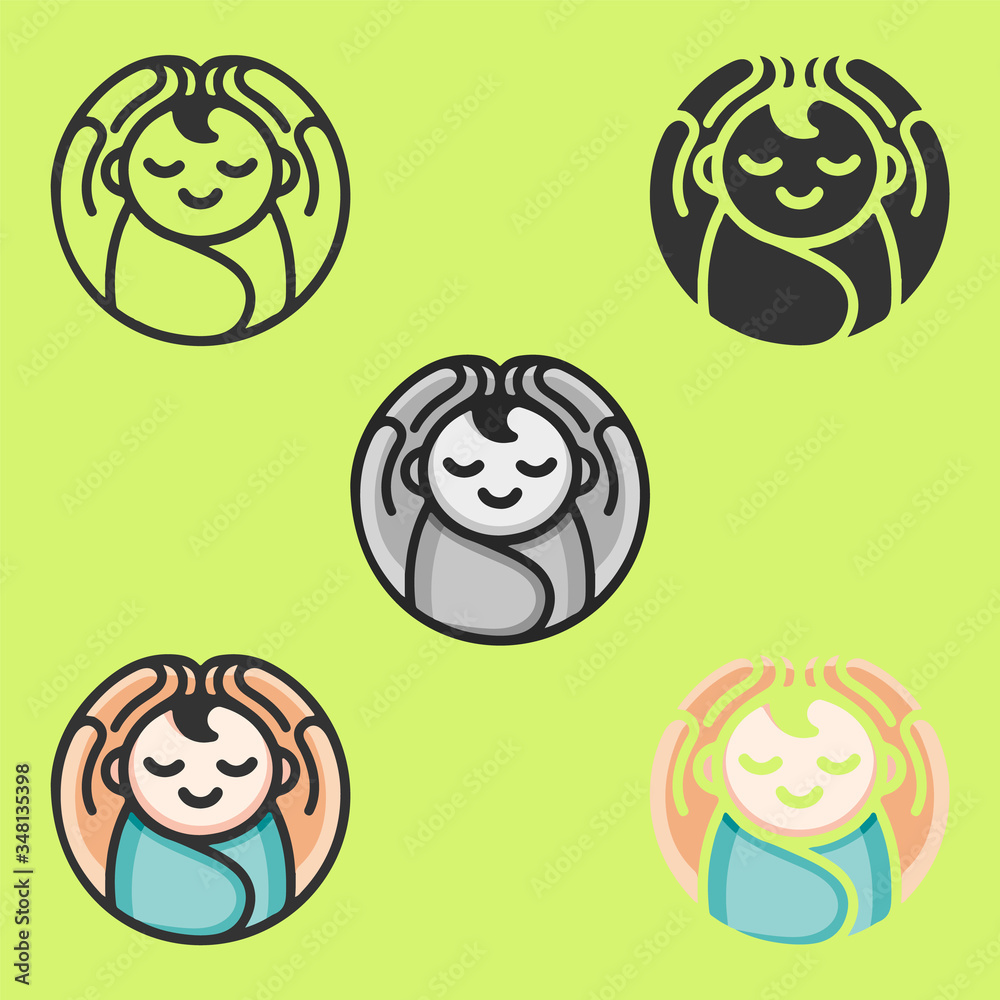 Baby in arms logo. Concept of protect child, this can also used for UI ...