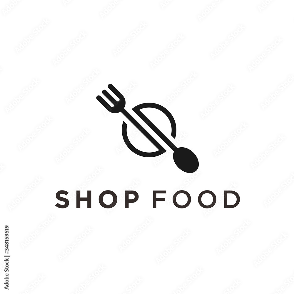 letter s with spoon and fork logo design vector silhouette illustration ...