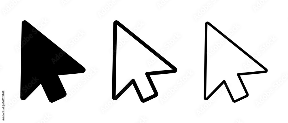 Computer mouse pointer cursor arrow flat icon for apps and websites ...