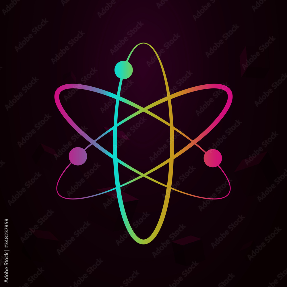 Atom, electron nolan icon Simple thin line, outline vector of Biology ...