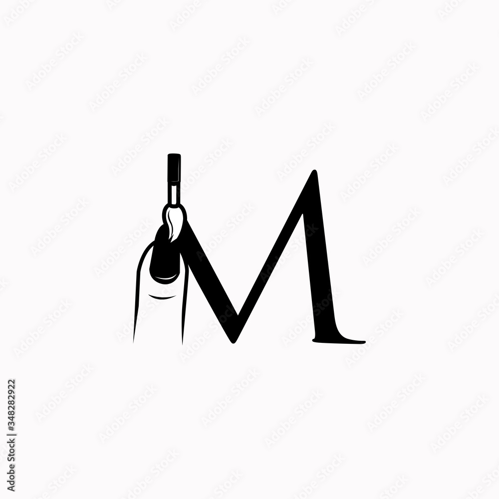 logo nail with letter m vector design Stock Vector | Adobe Stock