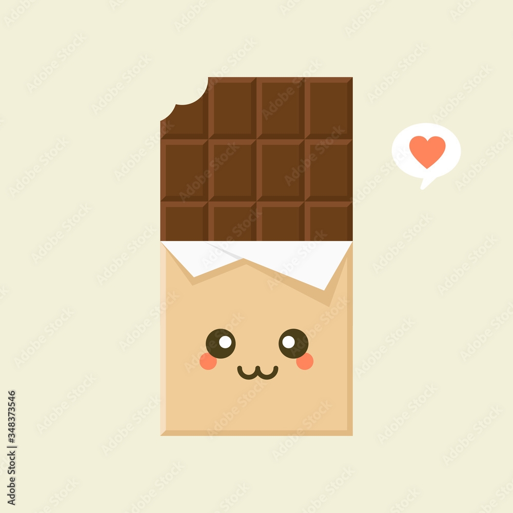 cute and funny chocolate bar characters showing various emotions ...