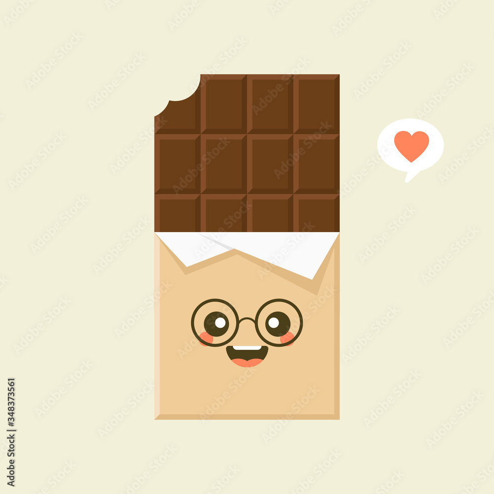 cute and funny chocolate bar characters showing various emotions ...
