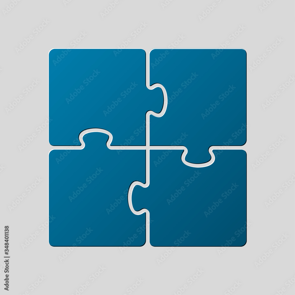Four jigsaw puzzle square diagram info graphic Stock Vector | Adobe Stock
