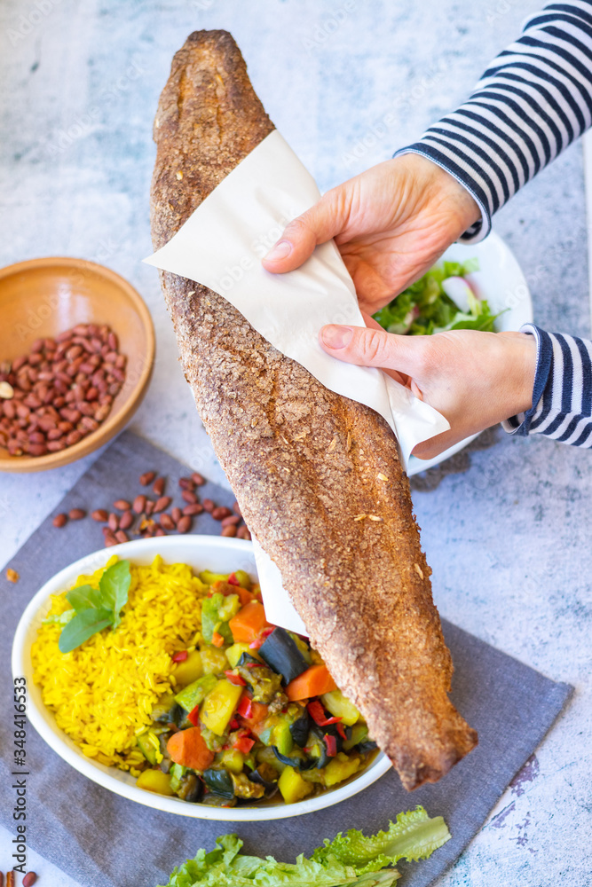 Shoti or tonis puri - Georgian traditional long whole wheat bread baked ...