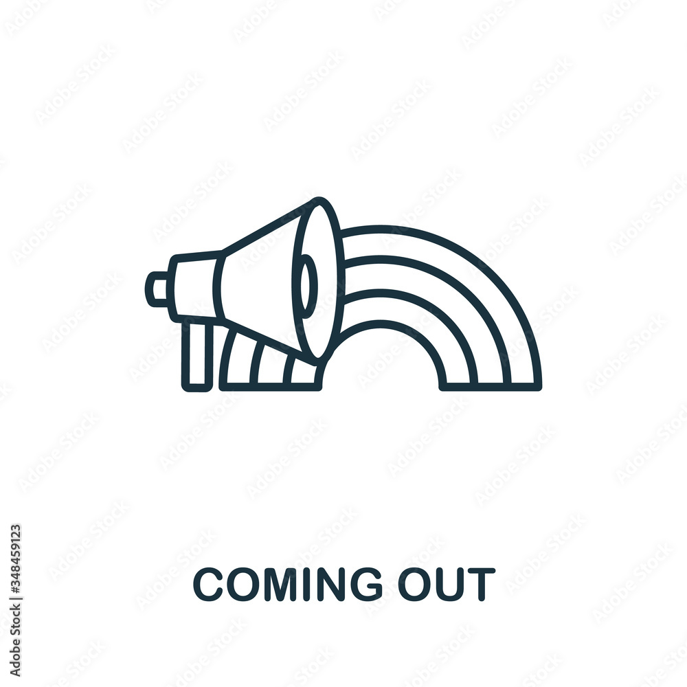 Coming Out icon from lgbt collection. Simple line Coming Out icon for ...