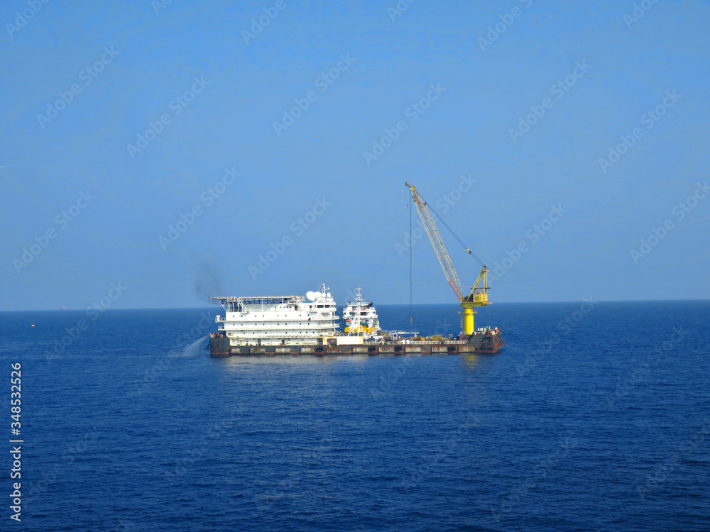 A typical Offshore Accommodation and Work Barge in the Oil and Gas ...