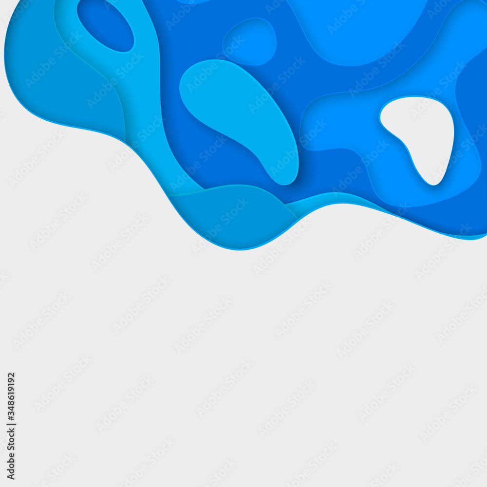 Banners set with 3D abstract background and paper cut shapes. Vector ...