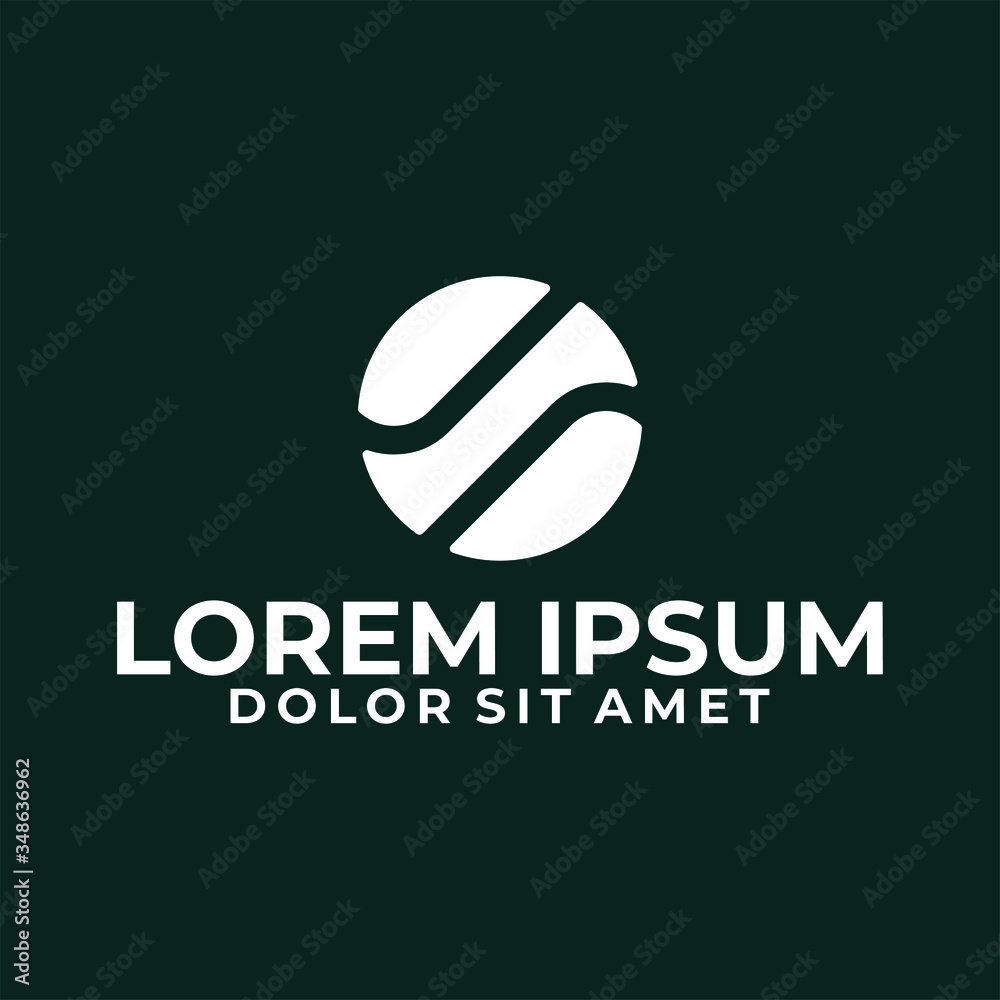 Initial letter jr logo template with rounded circle negative space ...