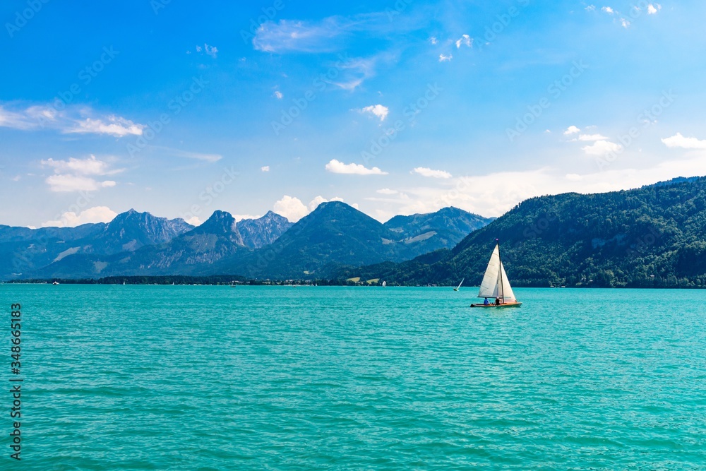 Wolfgangsee lake by in St Gilgen. Salzkammergut, Salzburg, Austria ...