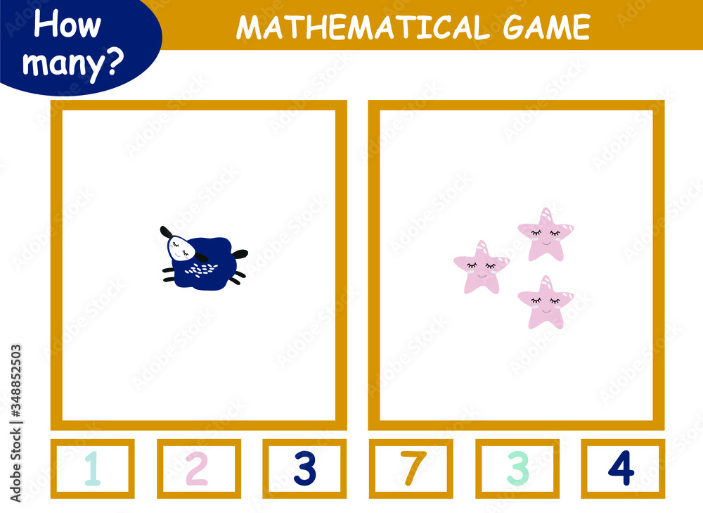 worksheet . Mathematics task. How many objects. Learning mathematics ...