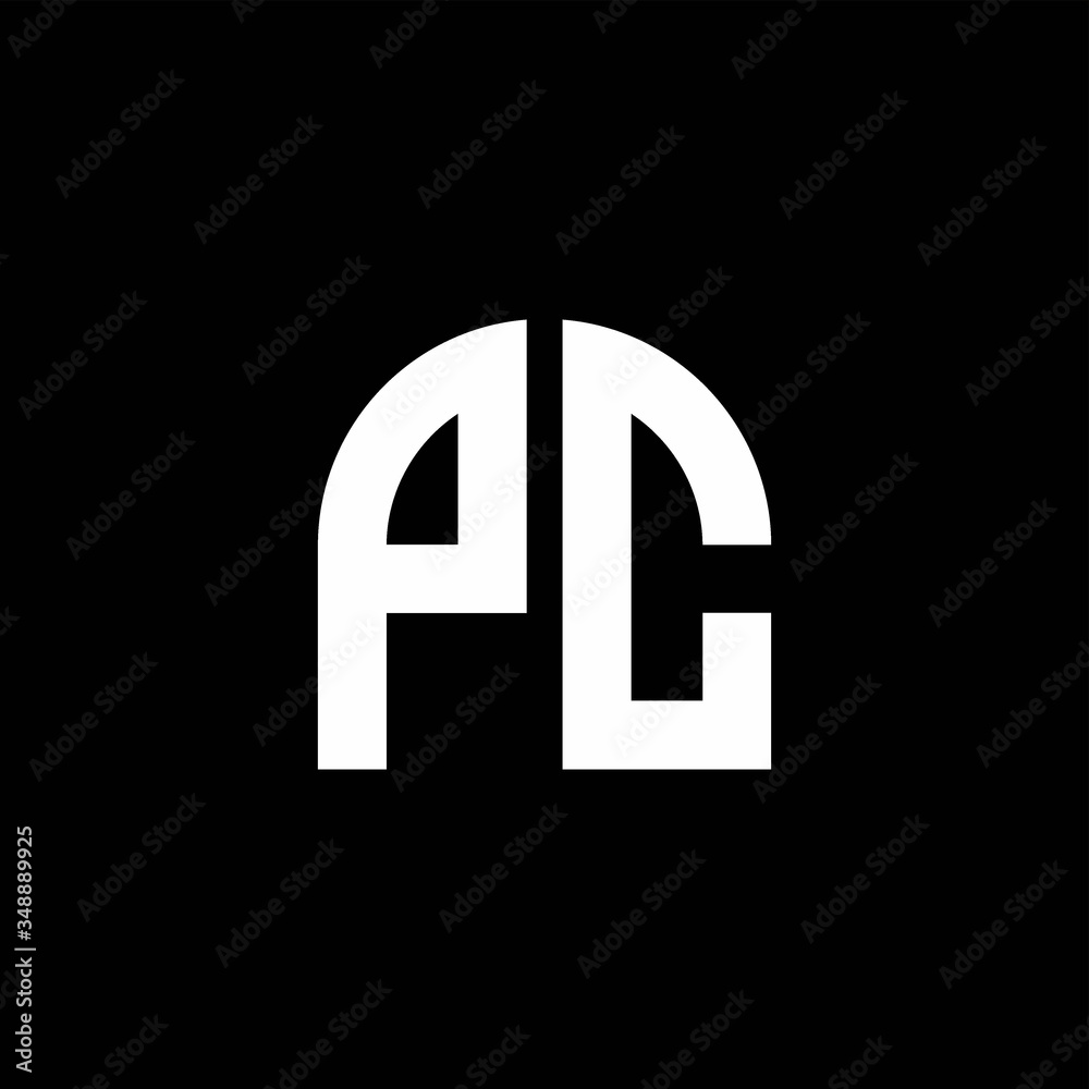 PC monogram logo with curve shape design template Stock Vector | Adobe ...