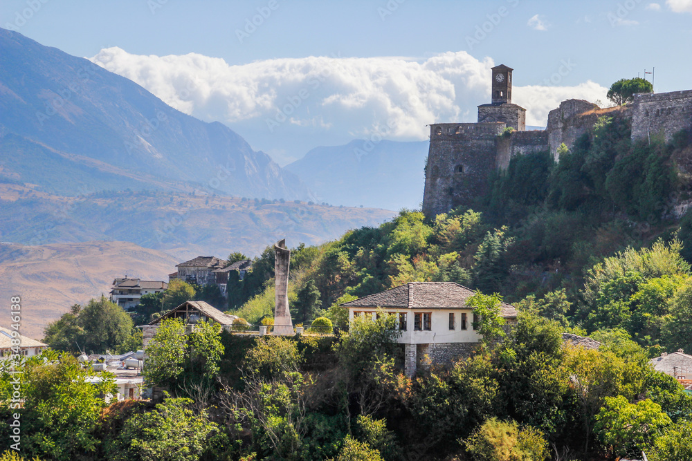 The ancient medieval city of Gjirokastër in southern Albania is a ...