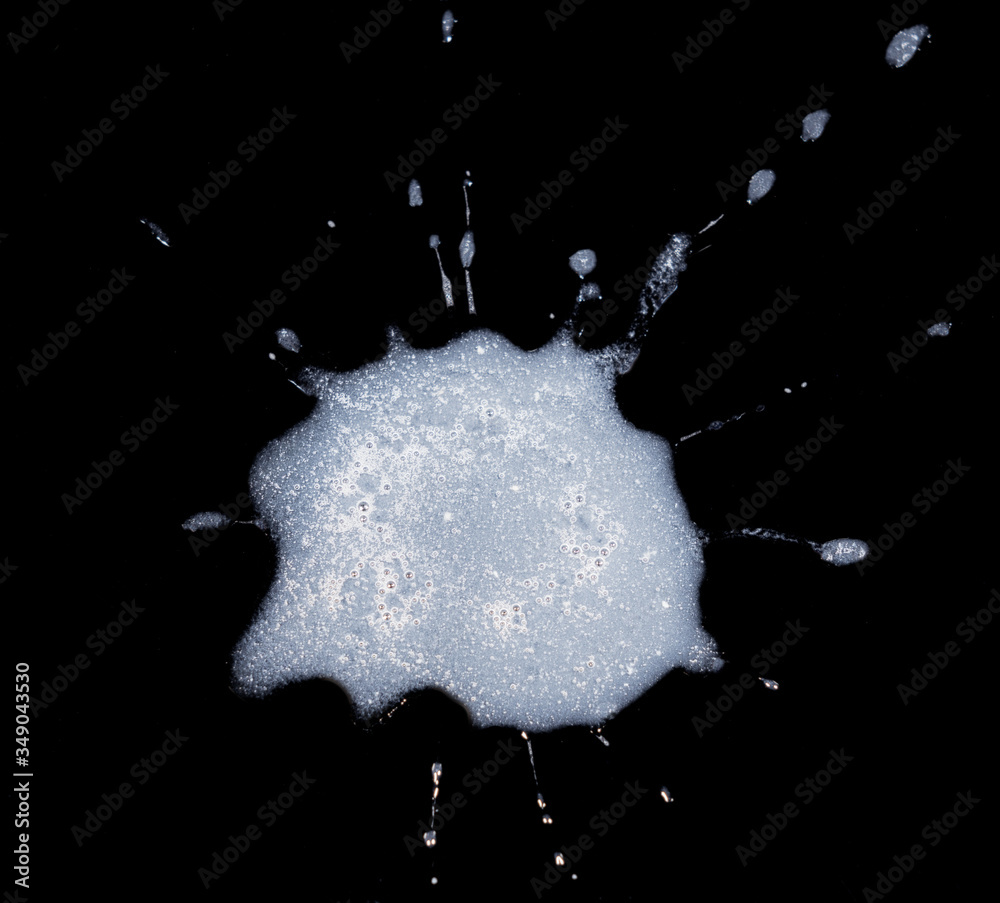 Human saliva or spit on black background in a concept for new ...