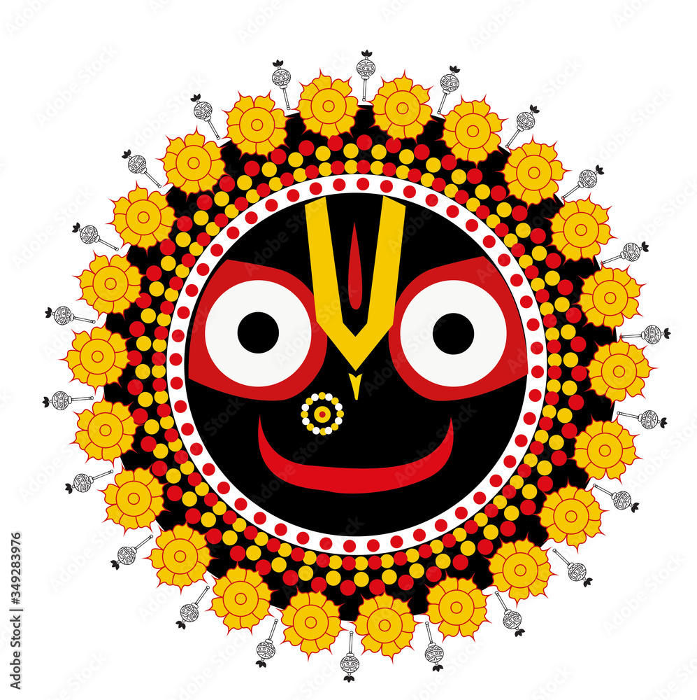 Jagannath face vector graphics Illustration Stock Illustration | Adobe ...