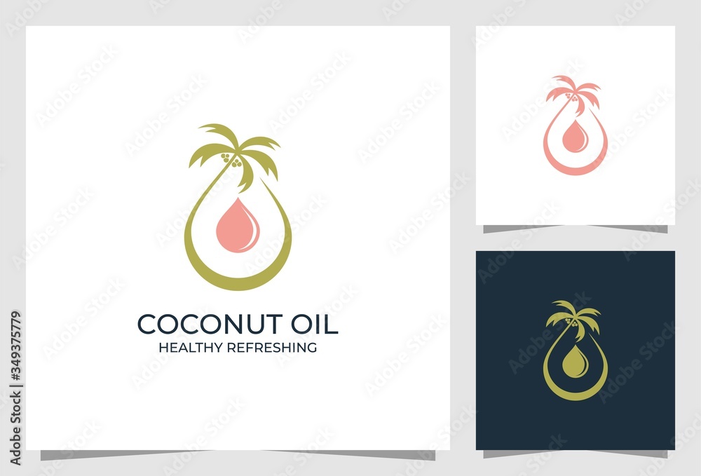 coconut oil logo design premium vector Stock Vector | Adobe Stock