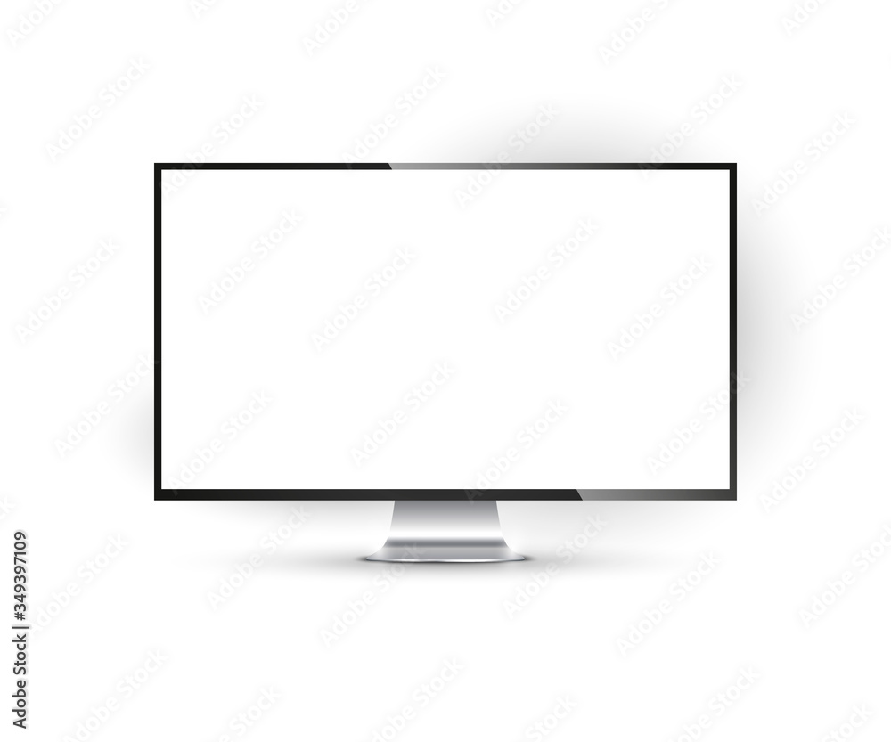 Realistic thin frame computer monitor, high detailed 3d realistic ...