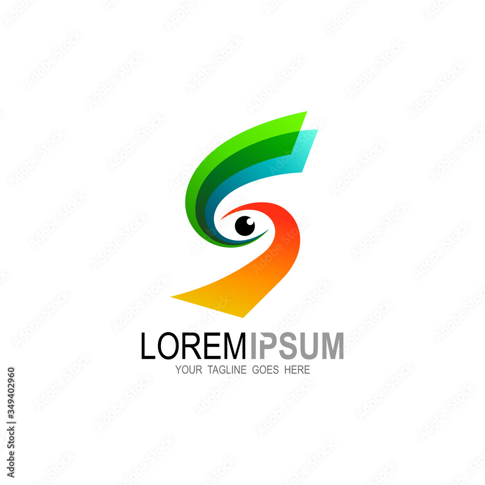 Letter S logo and eye design illustration, Abstract icons Stock Vector ...