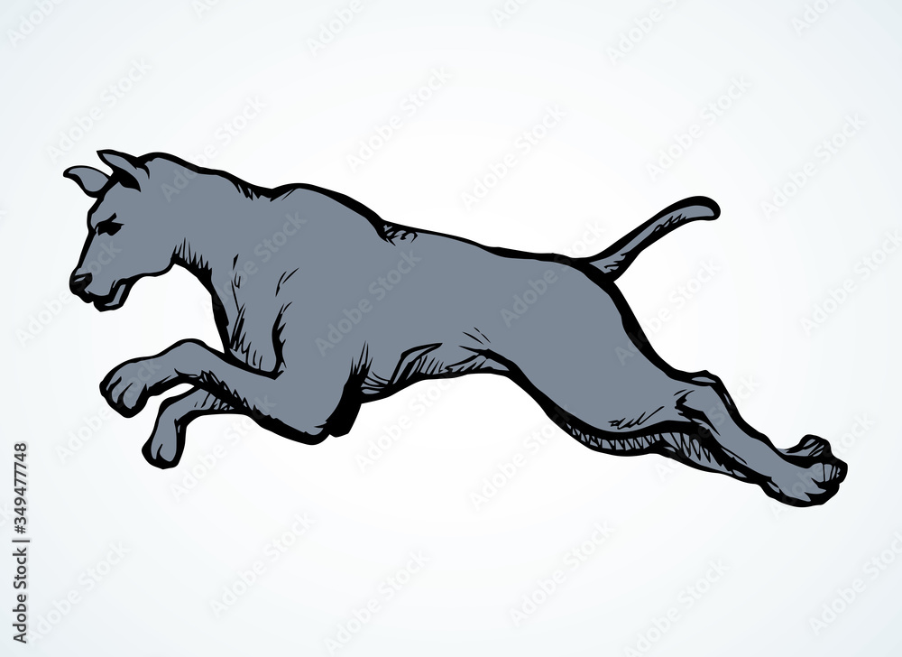 Jumping dog. Vector drawing icon Stock Vector | Adobe Stock