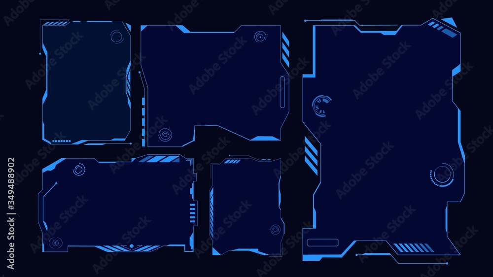 Stock-Vektorgrafik „Techno frame, interface. Futuristic virtual hud ...