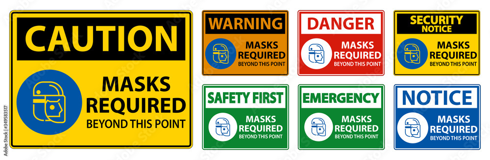 Symbol Masks Required Beyond This Point Sign Stock Vector | Adobe Stock