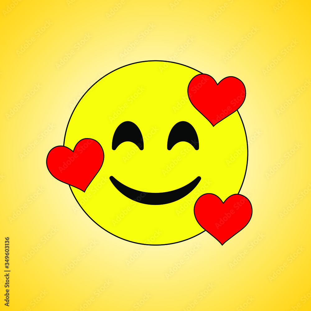 Smile with Heart Emoji Emoticon Smiley face social Media Design Can be ...