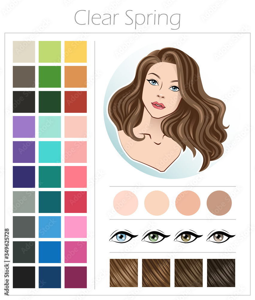 Clear spring. Color type of appearance of women. With a palette of ...