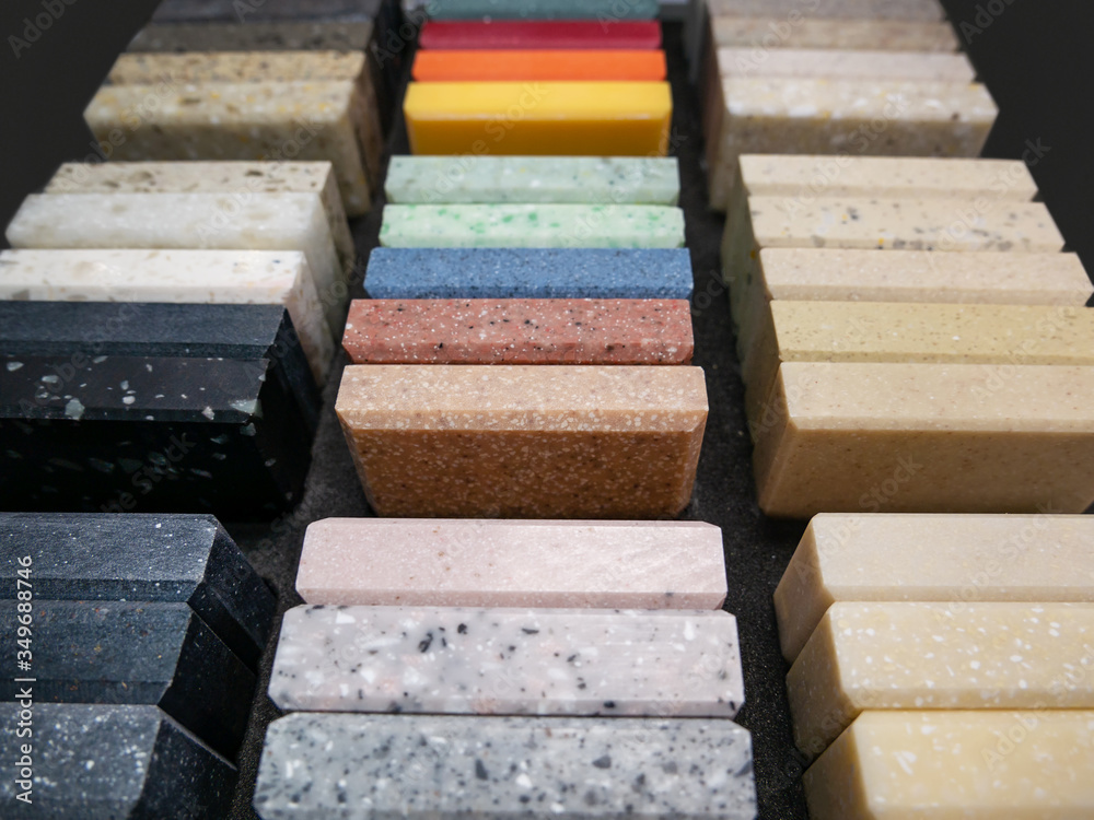 Sample of artificial acrylic stone for kitchen countertops and other ...