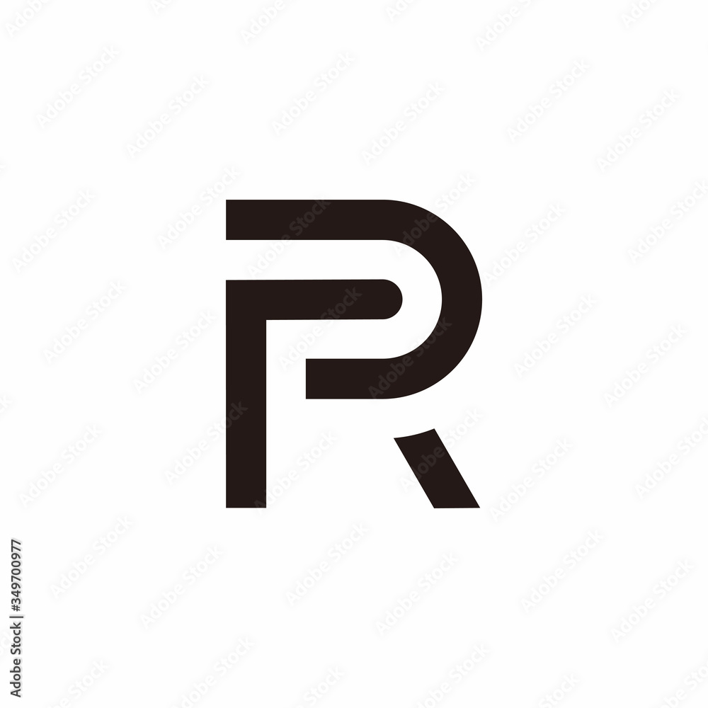 letter pr simple geometric line symbol logo vector Stock Vector | Adobe ...