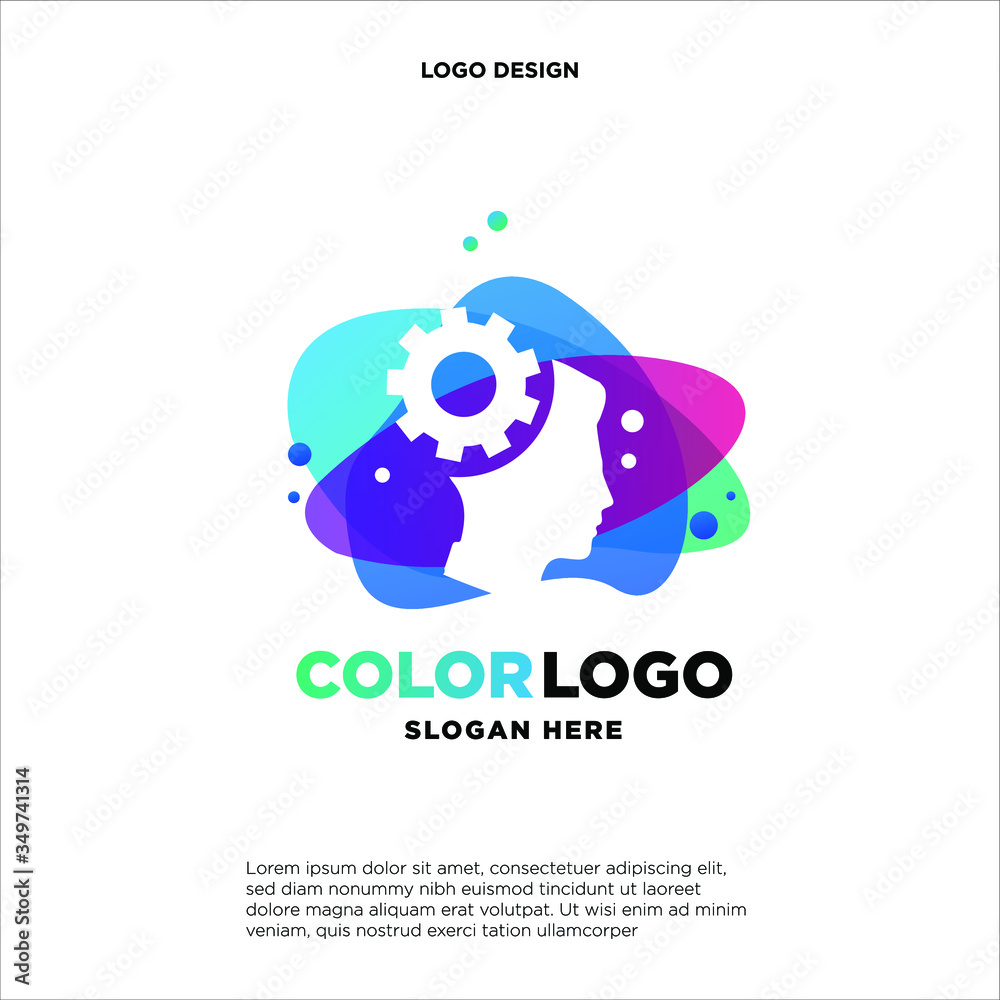 Colorful head gare logo vector, Business logo designs template, design ...