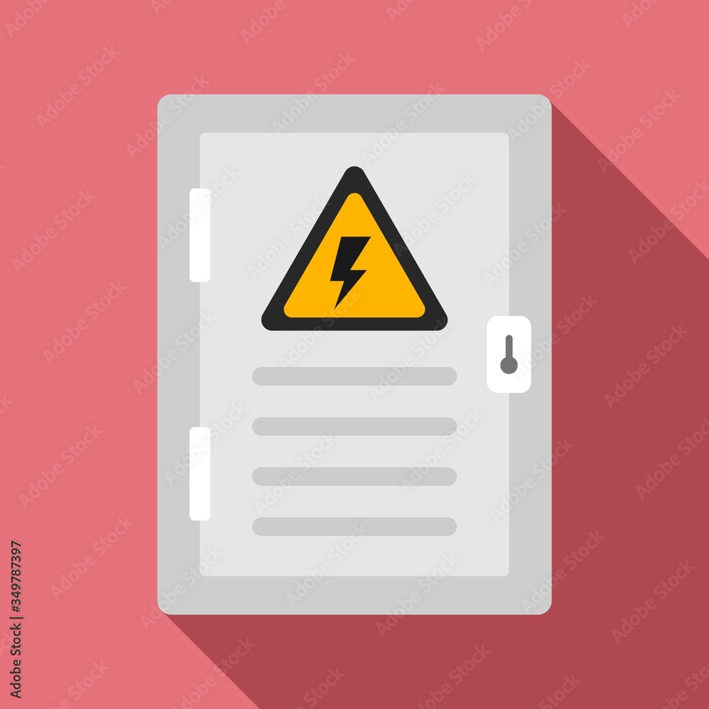 Electric panel box icon. Flat illustration of electric panel box vector ...