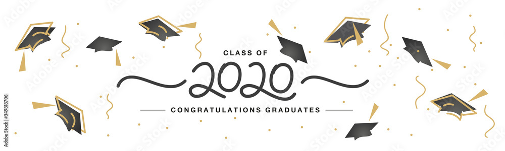 Class of 2020 handwritten typography lettering Congratulations ...