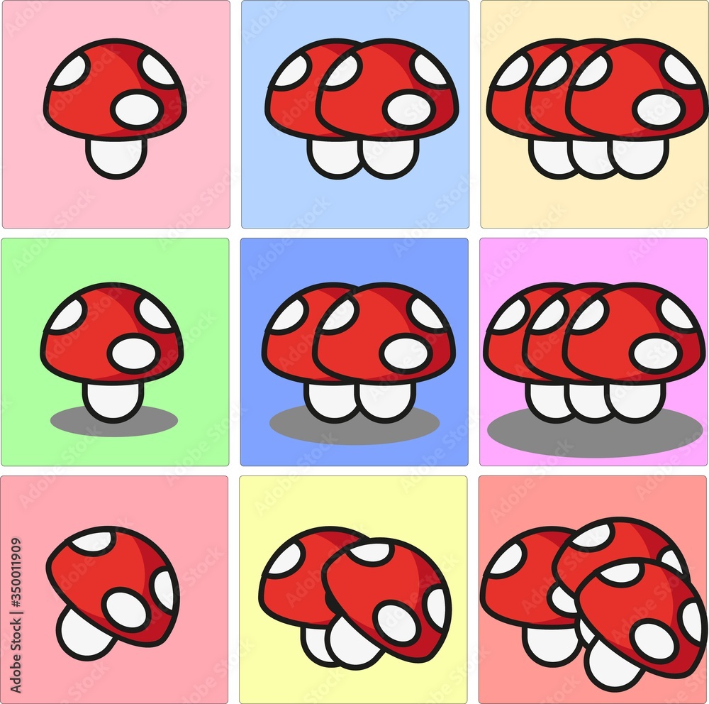 The edible fungus of the mushroom, depicted as a toadstool with a white ...