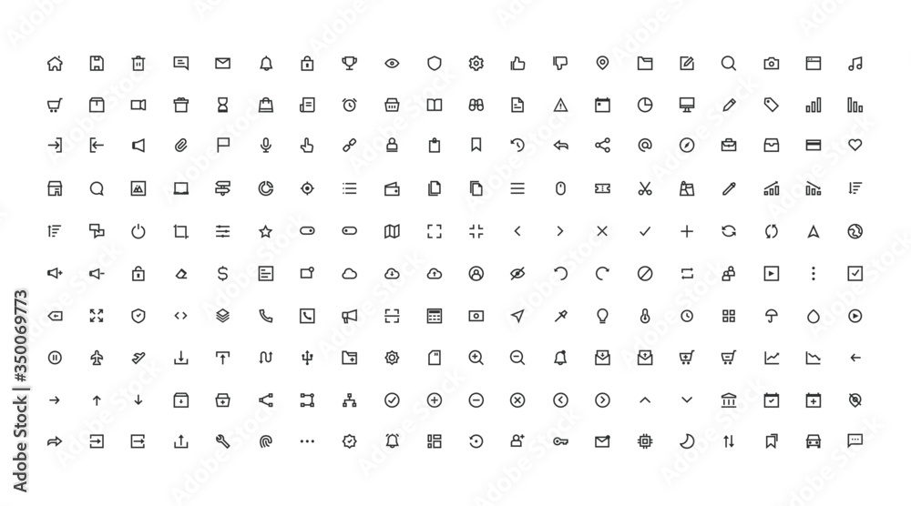 premium isolated flat User Interface Essential icon pack with solid ...