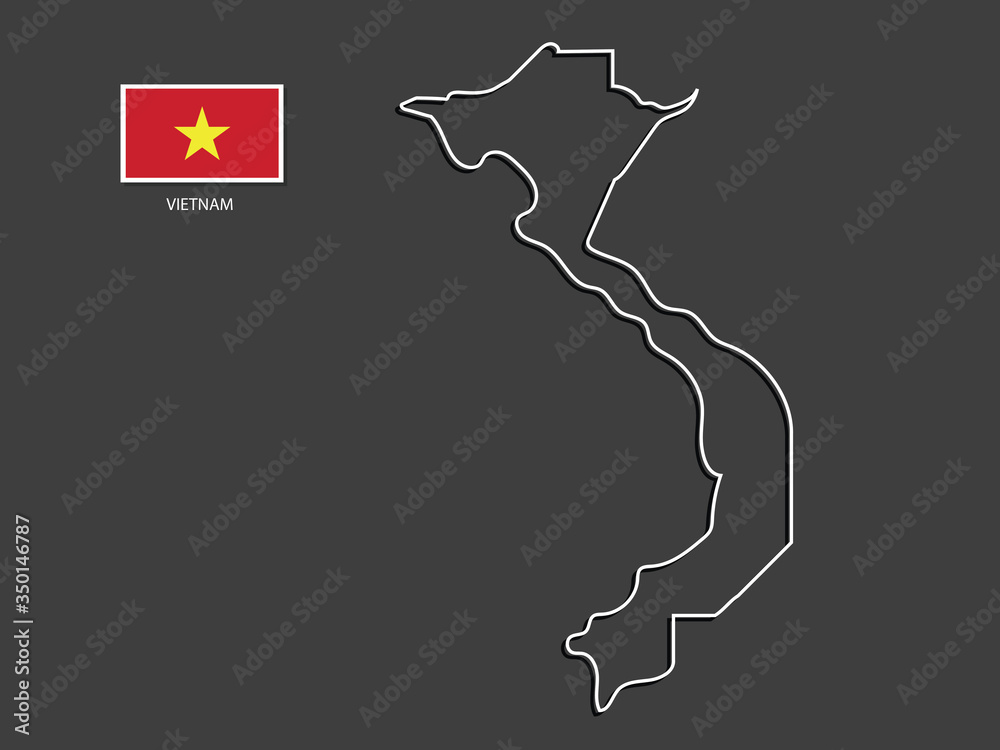 vector Vietnam map thin line style. Stock Illustration | Adobe Stock
