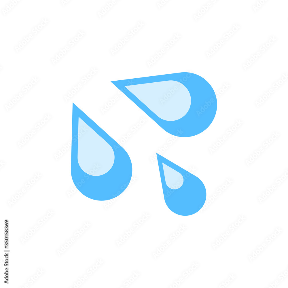Sweat droplets emoji isolated on white background. Water drop emoticon ...