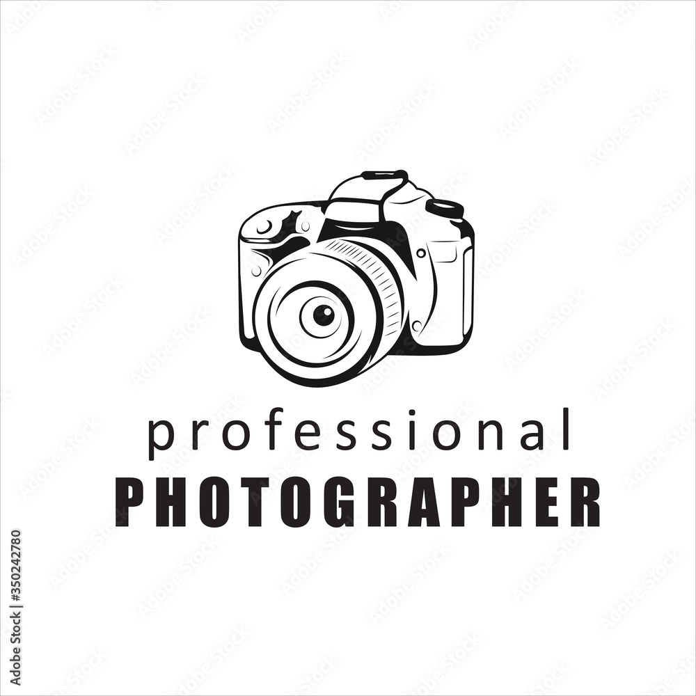 camera lens eye black photo photography logo design template Stock ...