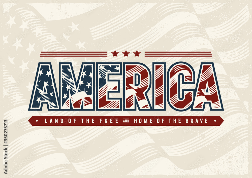 Vintage America Typography Logo. Editable EPS10 vector illustration in ...