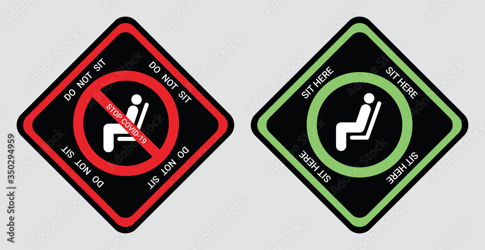 Vector de Stock Please do not sit and sit here sign to prevent from ...