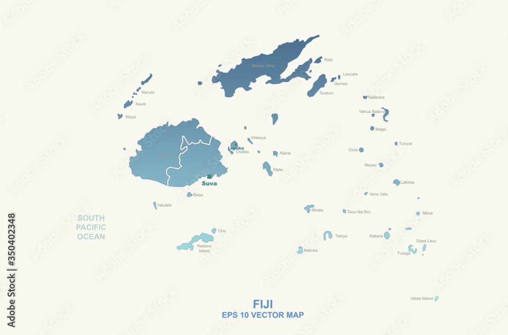 fiji map. fiji islands vector. detailed oceania countries vector map ...
