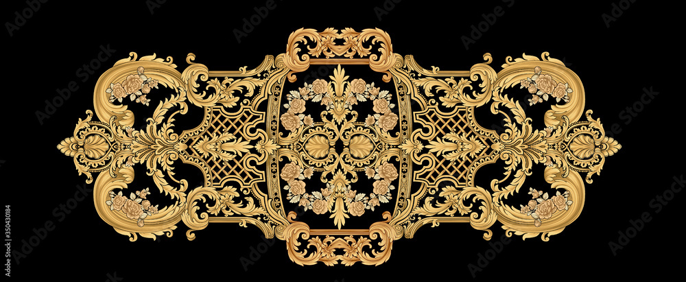 Decorated with elegant and luxurious patterns. Rococo, Baroque style ...