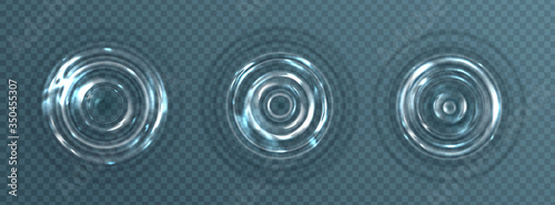 Water ripple with circle waves isolated on transparent background ...